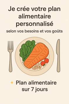 Je vais créer pour vous un plan alimentaire personnalisé selon vos ...