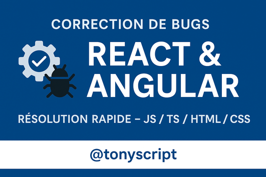 Je vais corrigé vos bugs ou erreurs sur un projet React ou Angular par ...