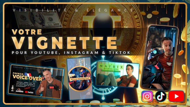 Je vais créer votre miniature / vignette youtube, tiktok, instagram par ...
