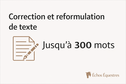 Je vais corriger et reformuler un texte en français par EchosEquestres