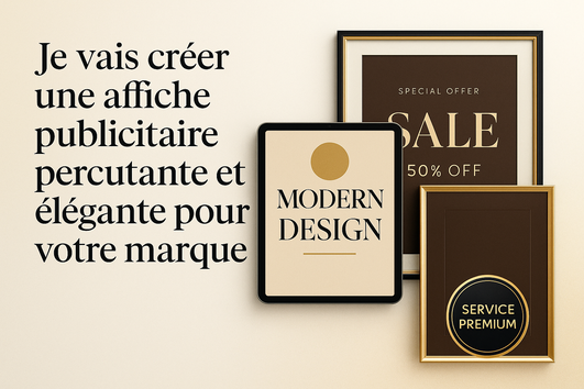 Je vais créer une affiche publicitaire élégante et percutante pour ...