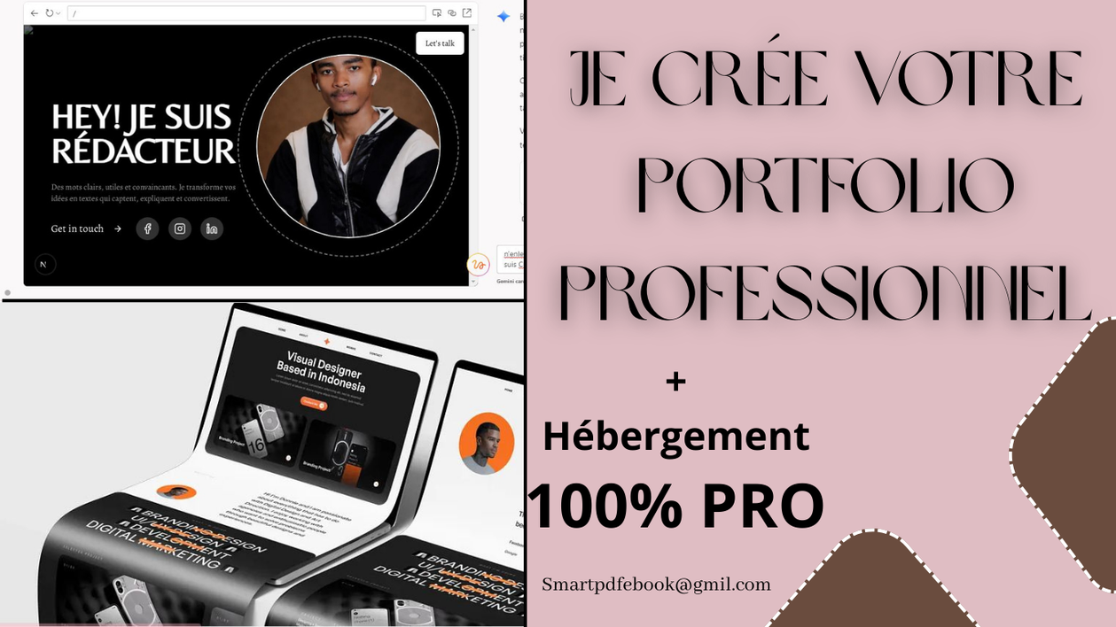 Je vais créer et héberger votre site portfolio professionnel par ...