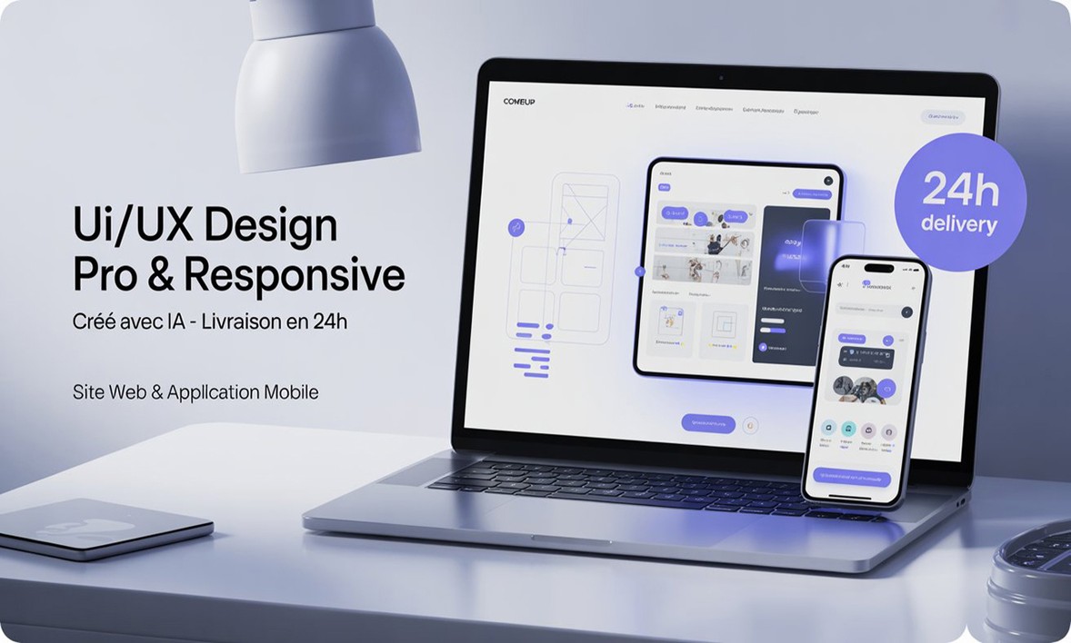 Je vais créer votre interface UI/UX pro et responsive avec IA en 24H ...