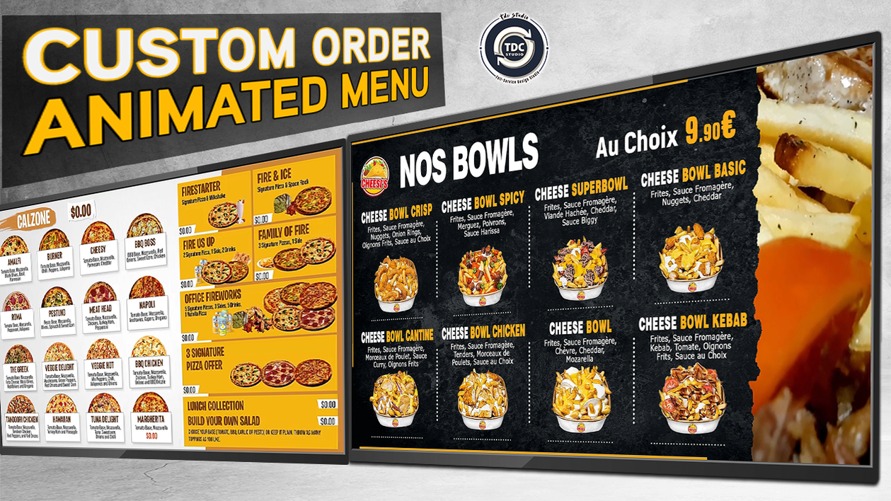 I will design digital menu boards for TVs: Dynamic/Static menus for ...