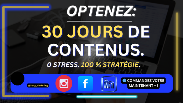 Je vais créer votre calendrier de contenu stratégique sur 30 jours pour ...