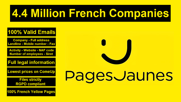 I will do web scraping on the official French Yellow Pages to get all ...