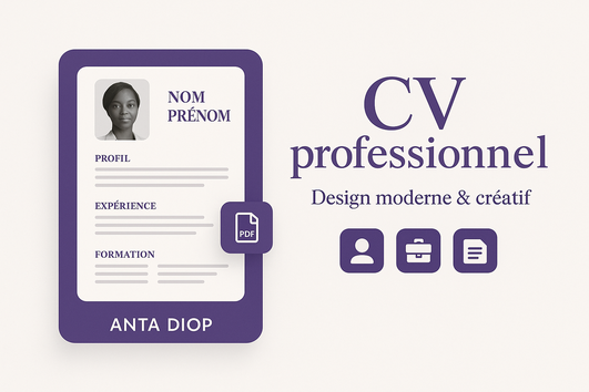 Je vais créer un CV moderne et professionnel par DIOP06