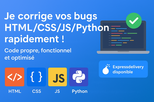 Je vais corriger vos bugs en HTML, CSS, JavaScript ou Python par LeonardoMaminiaina