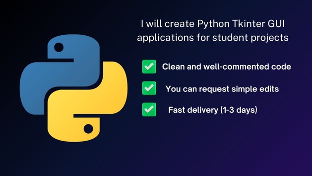 I will create Python Tkinter GUI applications for student projects by AyoubBouawaoui