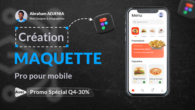 Je vais créer la maquette Figma de votre application mobile par Abraham ...