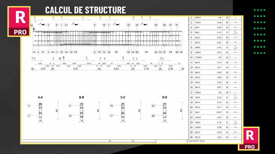 Je vais réaliser le calcul de structure complet pour votre bâtiment ...