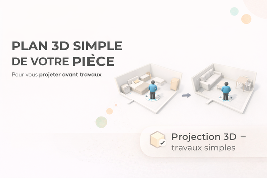 Je vais réaliser un plan 3D simple de votre pièce pour vous projeter ...