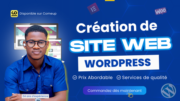 Je vais créer votre site web WordPress (vitrine ou e-commerce) pour un budget maîtrisé par ...