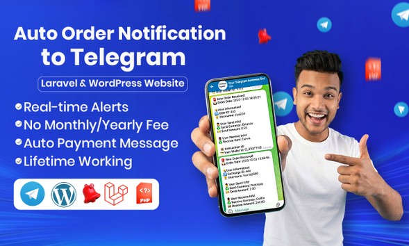 I will setUp Auto Order Notification to Telegram for Laravel or ...
