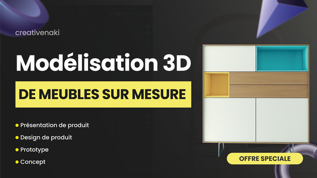 Je vais modéliser vos meubles sur mesure en 3D par Creative3D