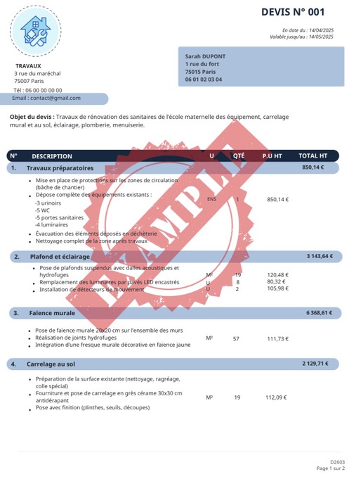 Je vais créé vos devis et factures professionnels et personnalisés par ...