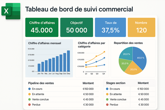 Je vais créer votre tableau de bord sur mesure grace à Excel ou Google ...