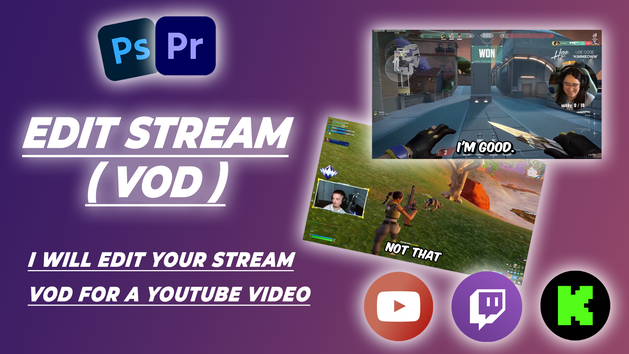 I will edit your twitch / kick vods for a youtube video by HMZ_Pro