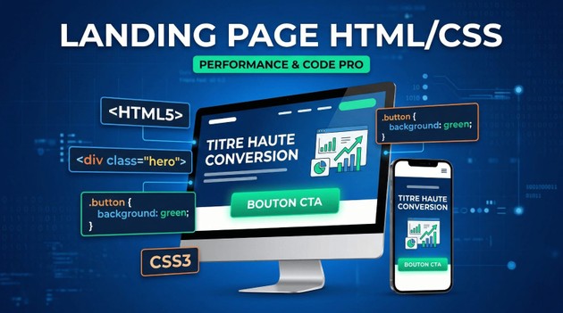 Je vais développer votre landing page sur mesure en html et css par ...