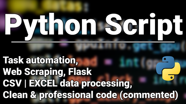 I will produce Python code web scraping automation, CSV Excel processing, Flask by LouisSc