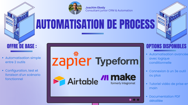 Je vais automatiser vos processus avec Zapier, Make ou Airtable par ...