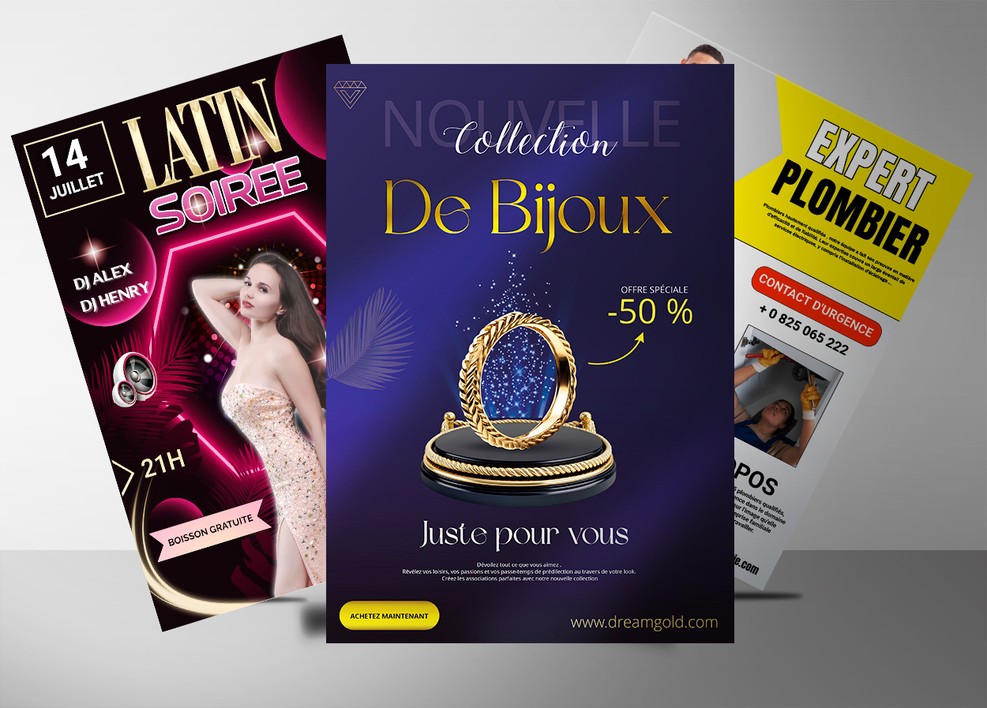 Je vais créer vos flyers et affiches personnalisés conçus sur mesure ...