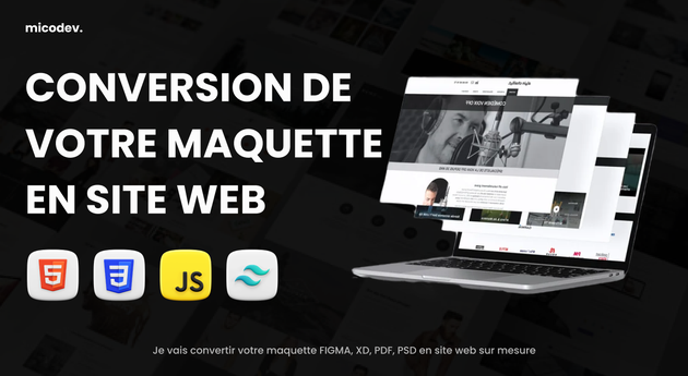 Je vais convertir votre maquette en site web avec HTML / CSS / JS ...