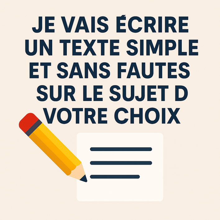 Je vais écrire un texte simple et sans fautes sur le sujet de votre ...