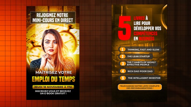 Je vais créer vos flyers pour stories Instagram, Facebook, et Snap par ...