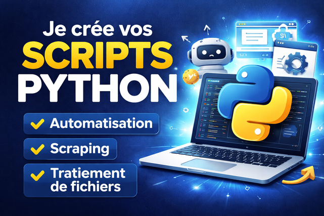 Je vais créer vos scripts Python sur mesure : automatisation, scraping ...