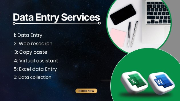I will provide data entry, web research, copy-paste service by lead ...