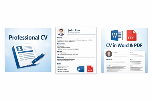 I will create a professional cv in word and pdf by SalaheddiNeAgourra