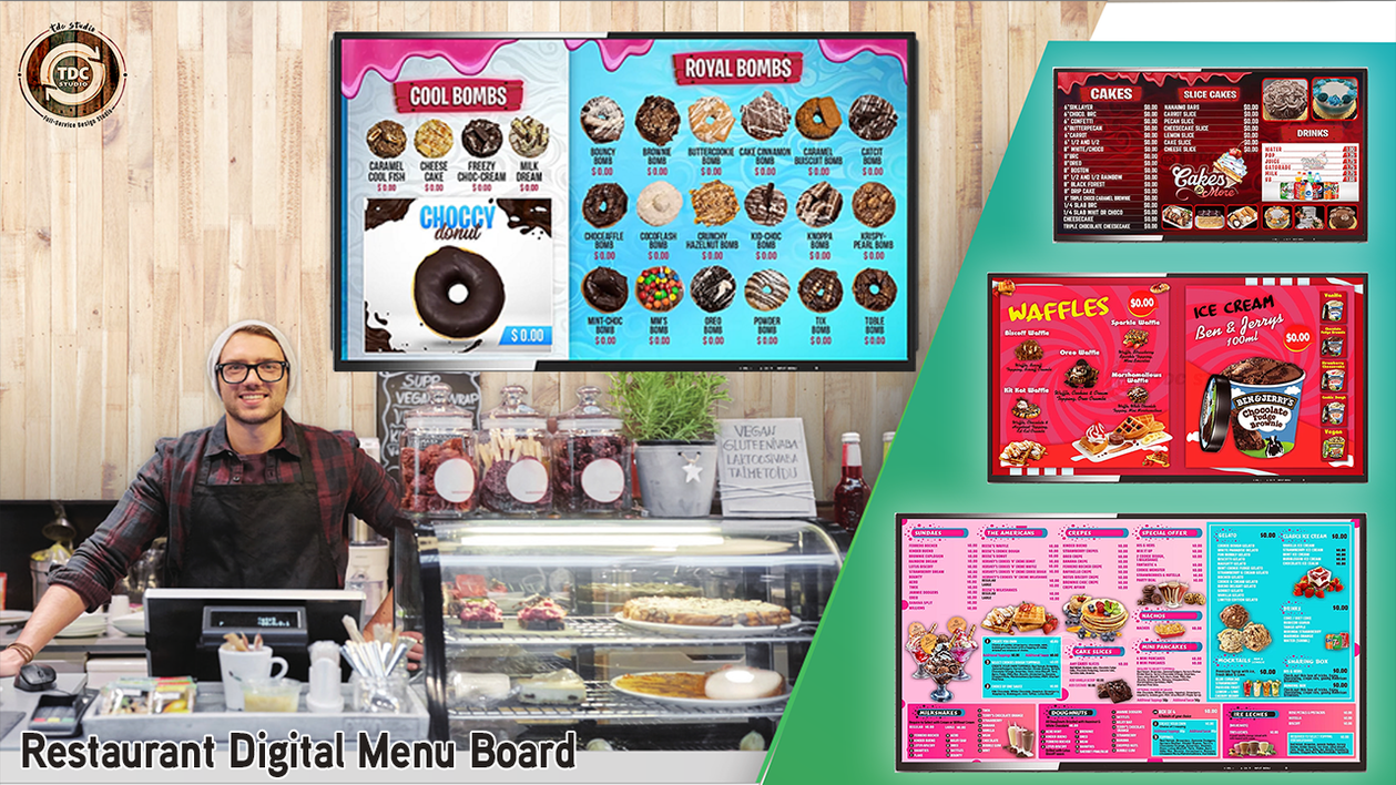 I will design digital menu boards for TVs: Dynamic/Static menus for ...