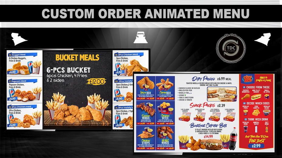 I will design digital menu boards for TVs: Dynamic/Static menus for ...
