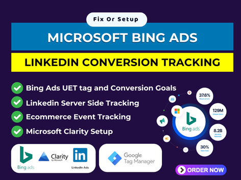 I will setup microsoft bing ads uet tag conversion goal linkedin ...
