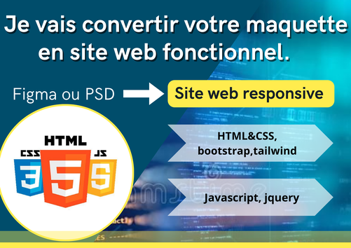 Je vais Convertir votre maquette Figma ou PSD en site web HTML, CSS et ...