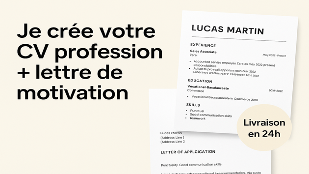 Je vais créer votre CV professionnel & lettre de motivation ...