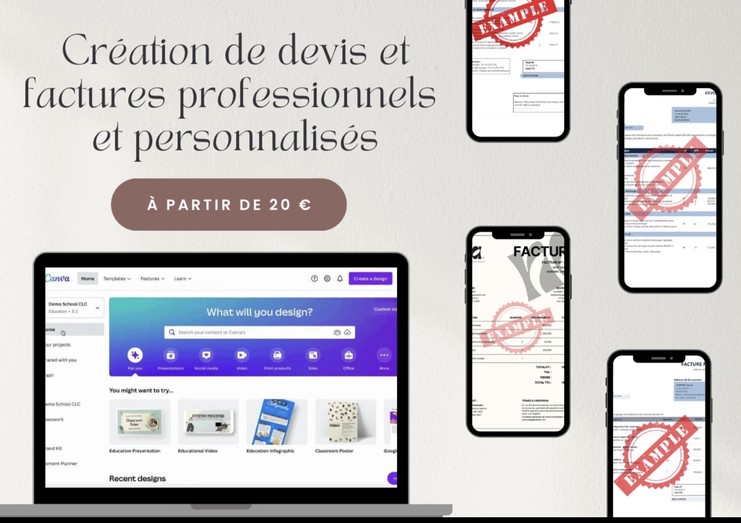 Je vais créé vos devis et factures professionnels et personnalisés par ...