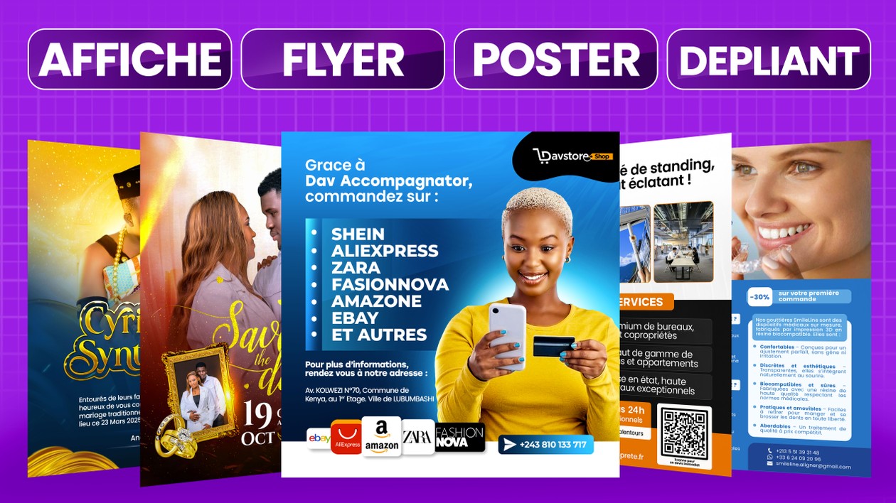 Je vais créer votre affiche, flyer et dépliant professionnel par ...