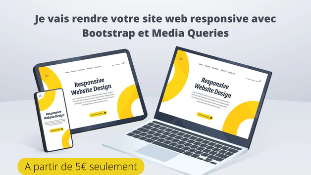 Je vais rendre votre site web responsive avec Bootstrap et Media ...