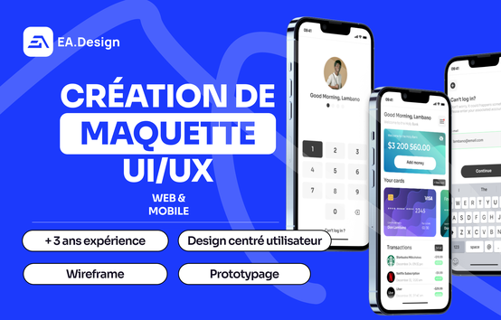 Je vais concevoir la maquette UI/UX design de votre site web ou application mobile avec Figma ...