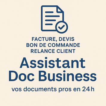 Je vais Vous faciliter la vie en créant vos factures, devis, bons de commande et relances client ...