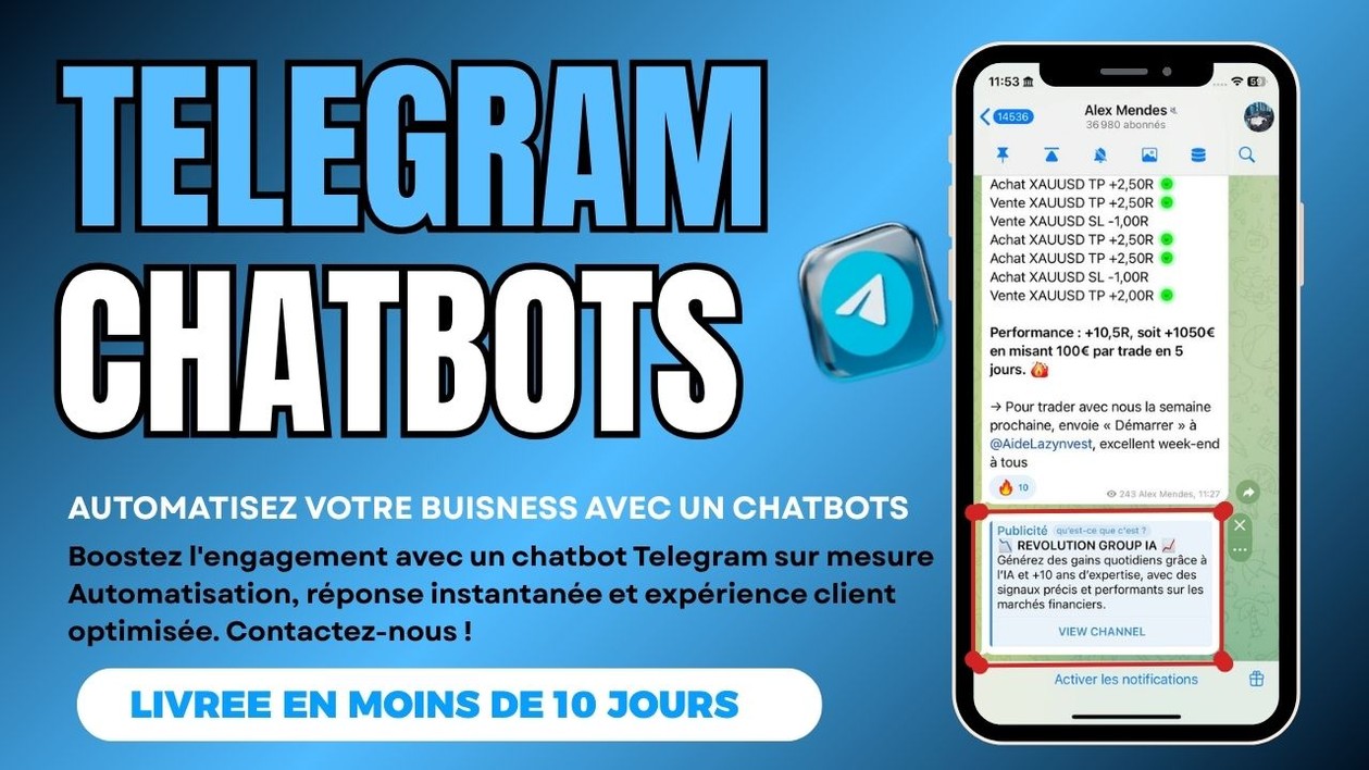 Je vais crée votre chatbots Telegram ultra performant par Fullacquisition