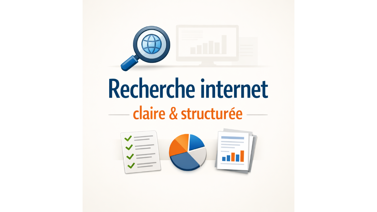 Je vais faire une recherche internet claire et structurée pour vous par ...