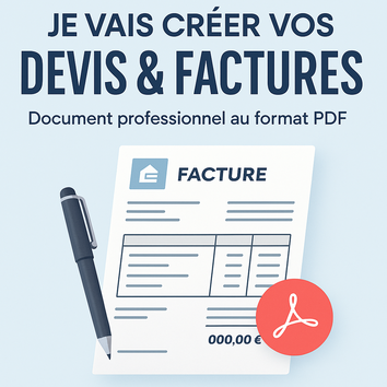 Je vais crée vos devis et factures professionnels par KarinePIERRE