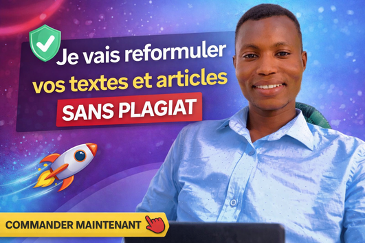 Je vais reformuler vos textes sans plagiat, avec un rendu professionnel ...