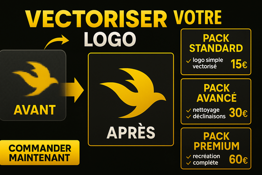Je vais vectoriser votre logo en haute qualité aux formats AI, SVG et ...