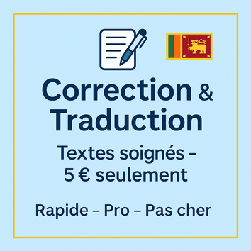 Je vais corriger et améliorer ton texte ou même le traduire en Français ...
