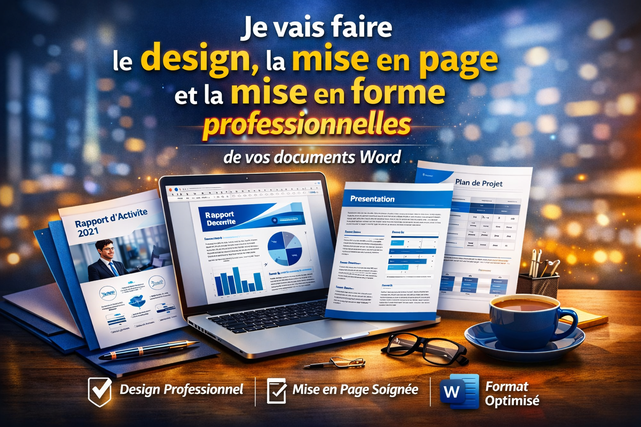 Je vais faire le design, la mise en page et la mise en forme ...