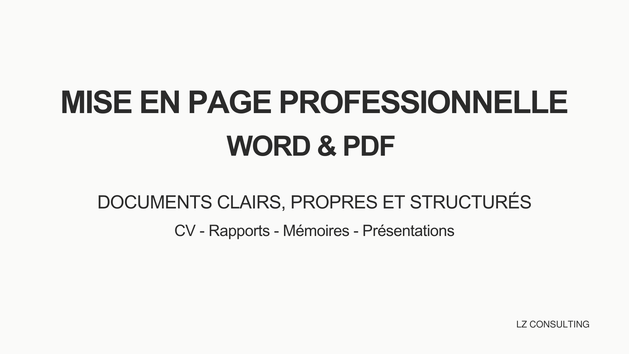 Je vais mettre en forme vos documents Word, PDF, Canva en 24/48h par LZC